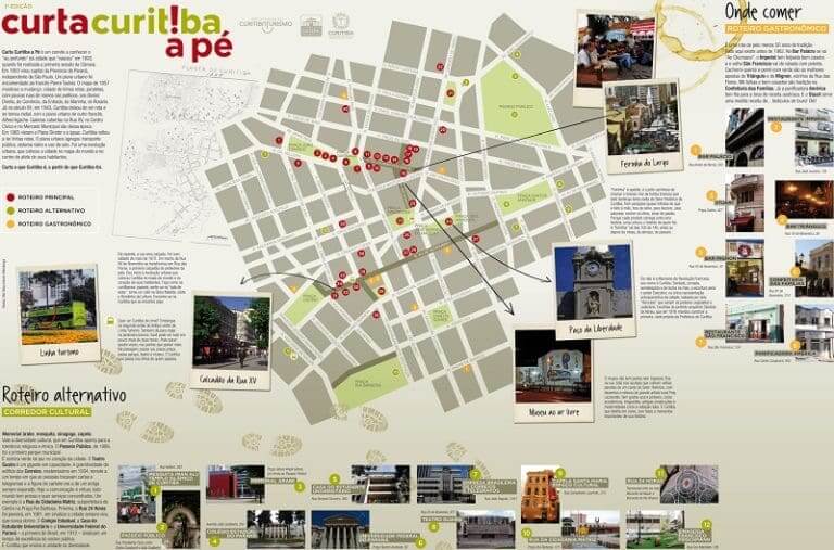 Mapa turístico de Curitiba - 2024 | Dicas incríveis!